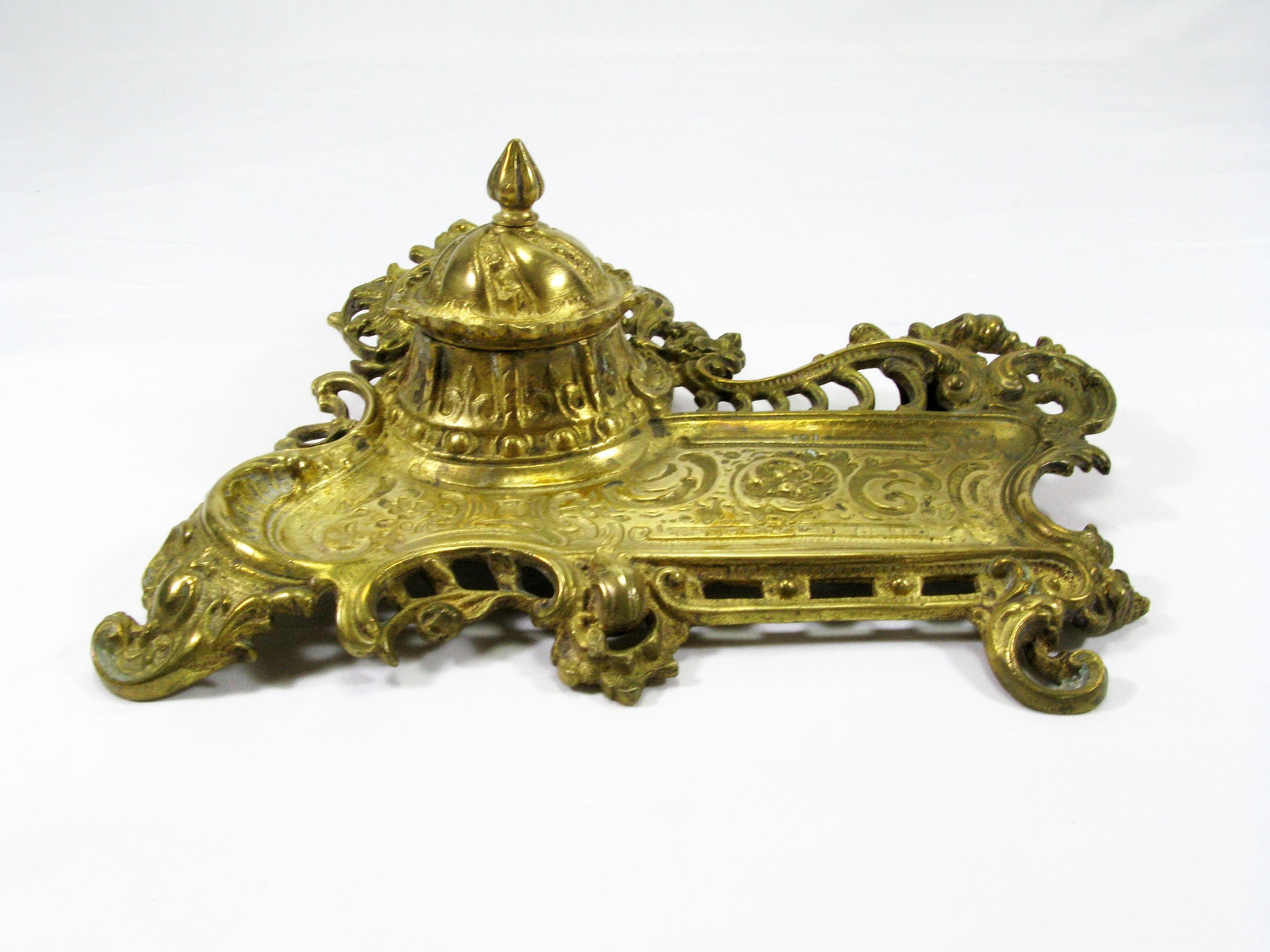 French Inkwell, French Inkstand, Encrier, Ink Well, Ink Stand, Brass ...