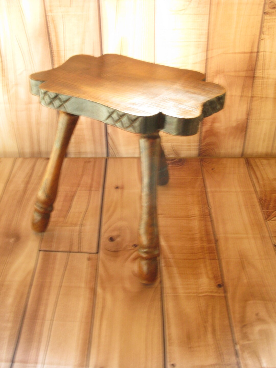 Wooden Oak Footstool, French Footstool, Stool, Plant Table, Decorated ...