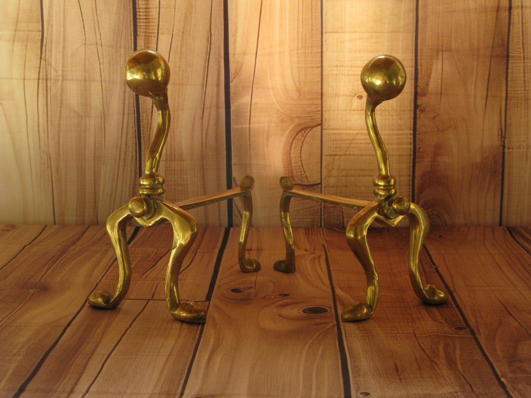 Pair of French Fire Dogs, Brass Fire Dogs, Home Improvement, Brass ...