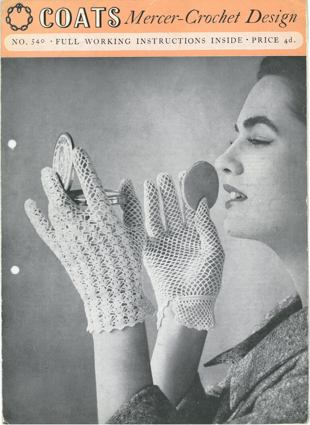 Vintage Crochet Lace Popcorn Gloves Pattern N540 - Digital Copy - Etsy