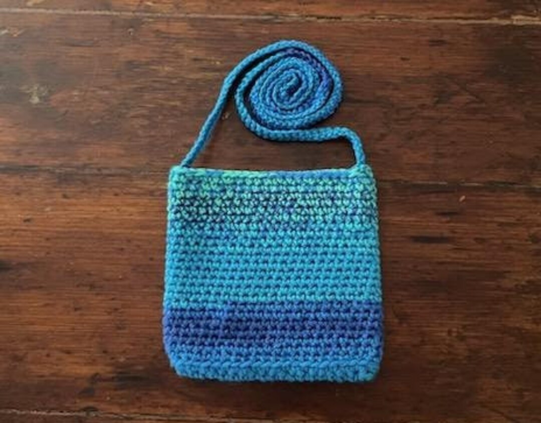 Shades of Blue Crochet Cross Body Bag - Etsy