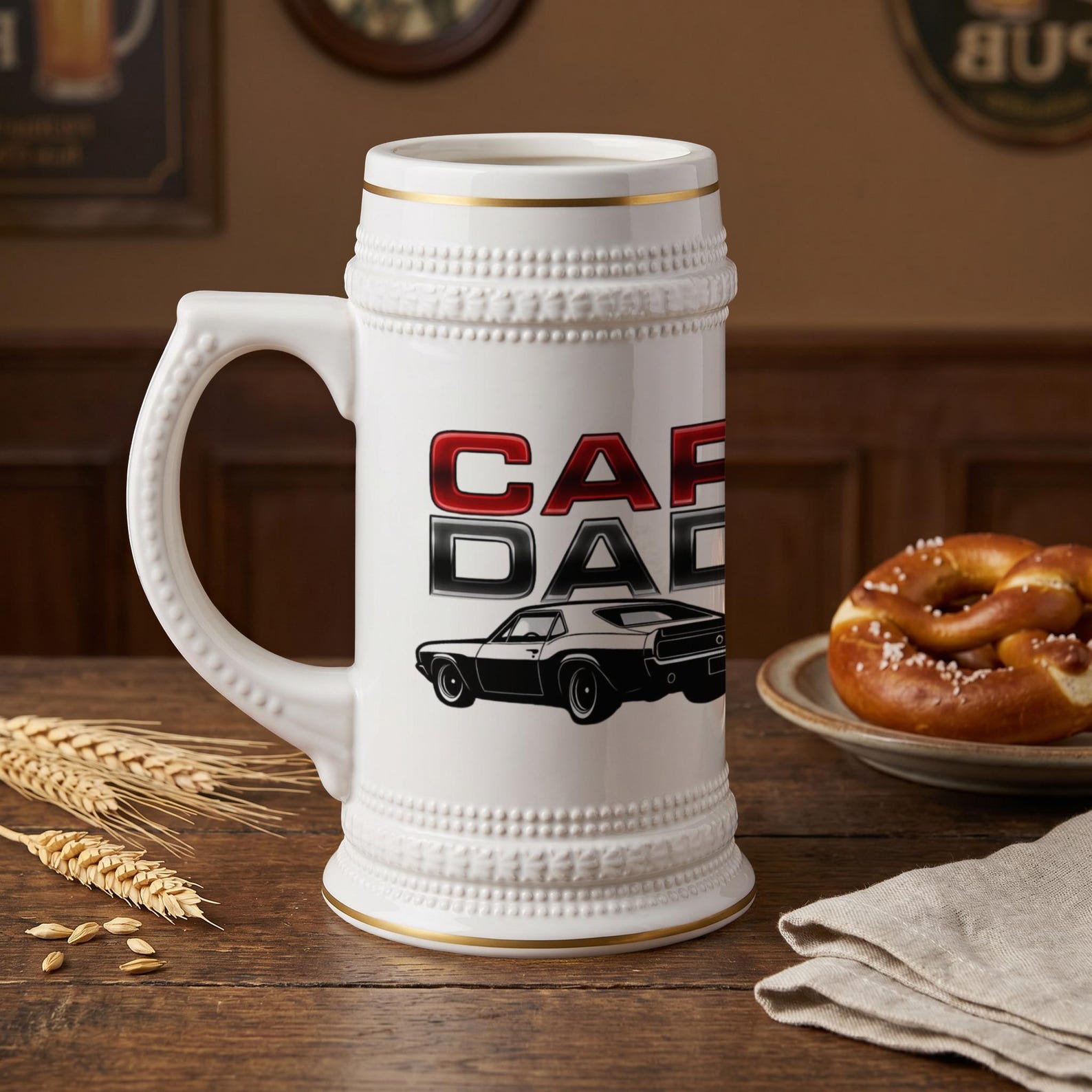 Beer Stein Mug: Car Dad Design - Classic Muscle Car Art - Etsy