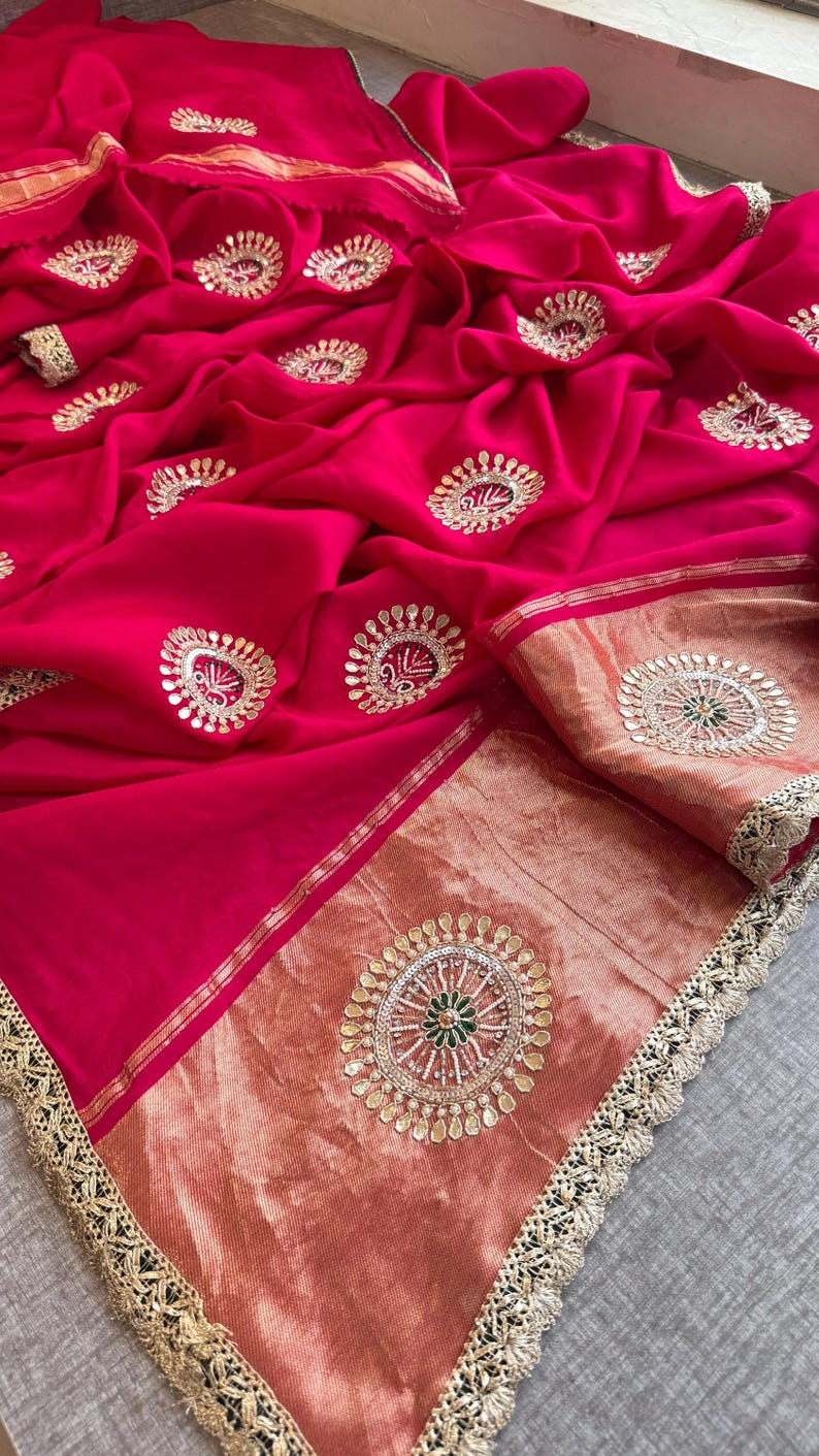 Rani Lagdi Patta Saree | Designer Saree | Bridal Indian Wedding Saree ...