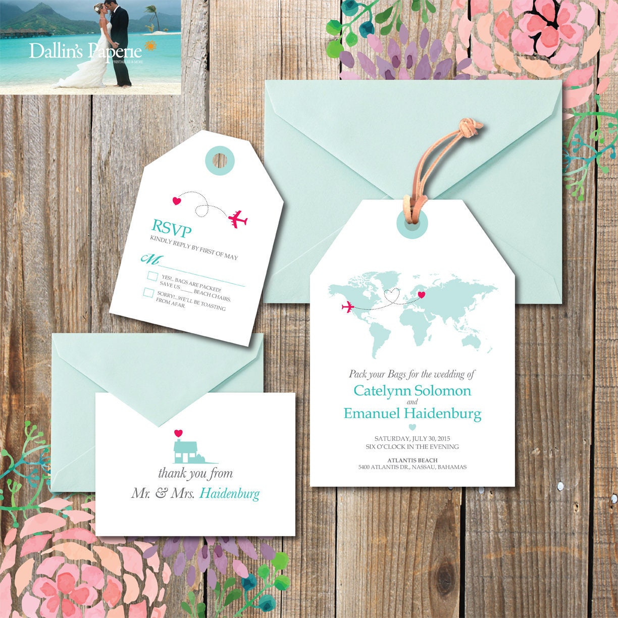 Unique Beach Chair Wedding Invitations