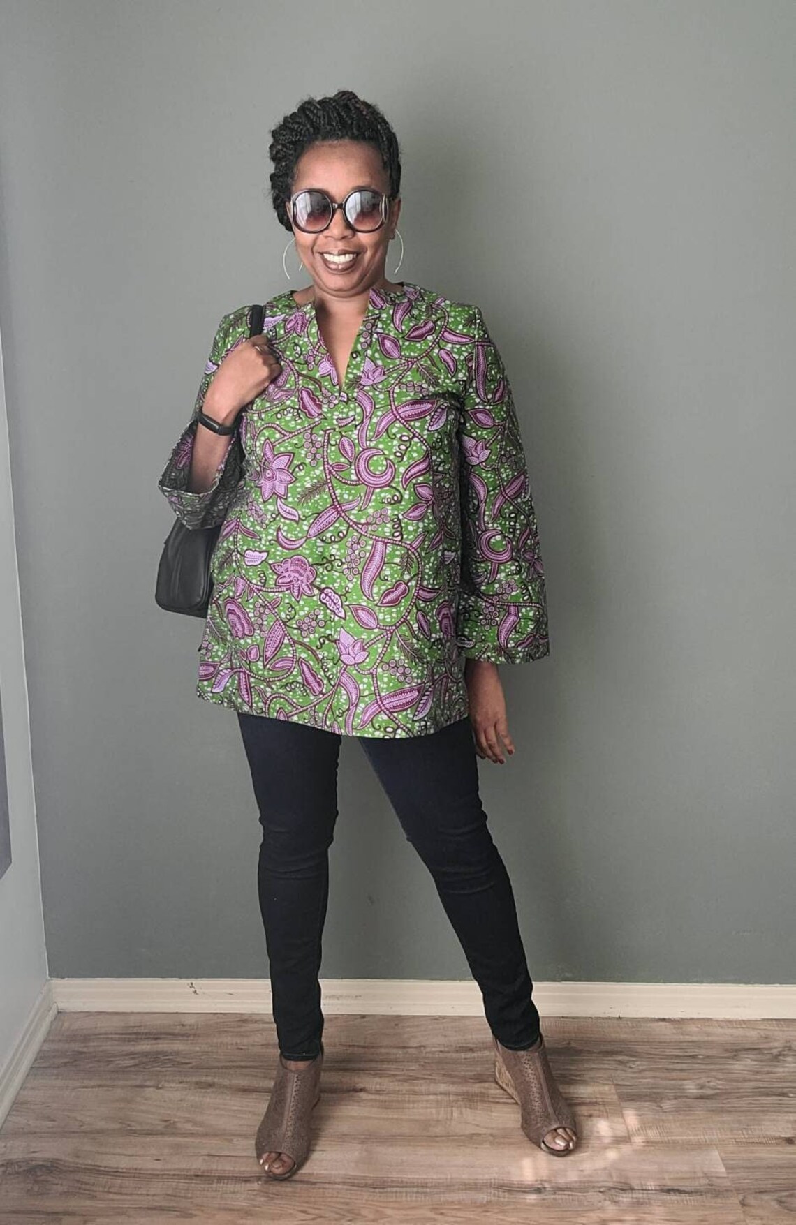 African Wax Print Cotton Women's Long Top With Long Sleeves - Etsy