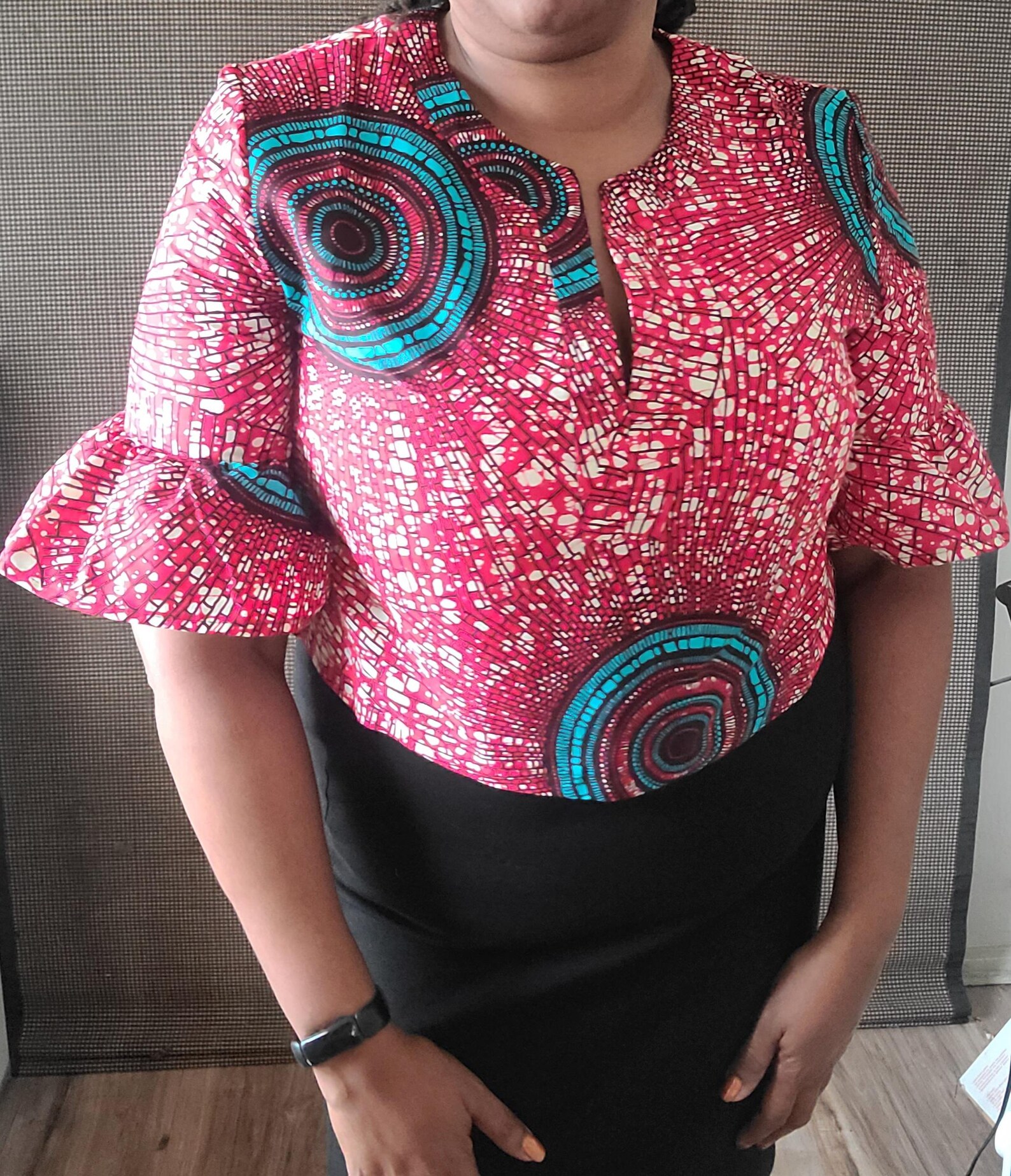 African Print Crop Top With a Short Peplum Sleeves - Etsy
