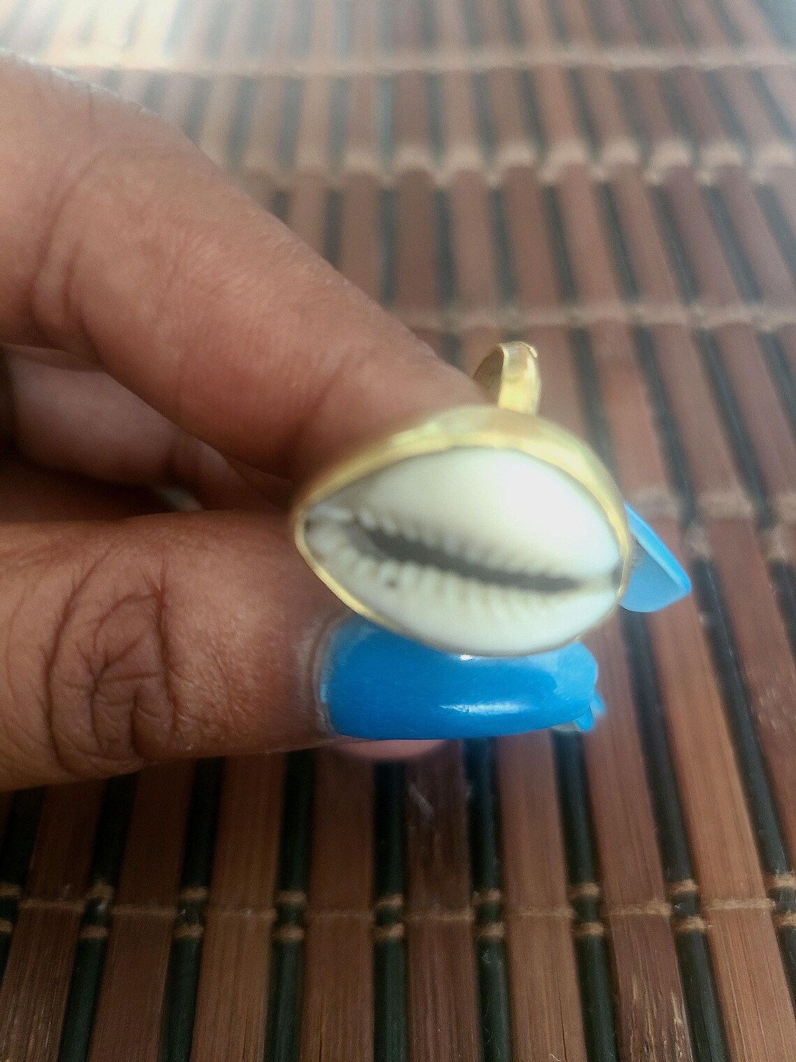 Handmade African Cowrie Shell Set in Brass Adjustable Ring - Etsy