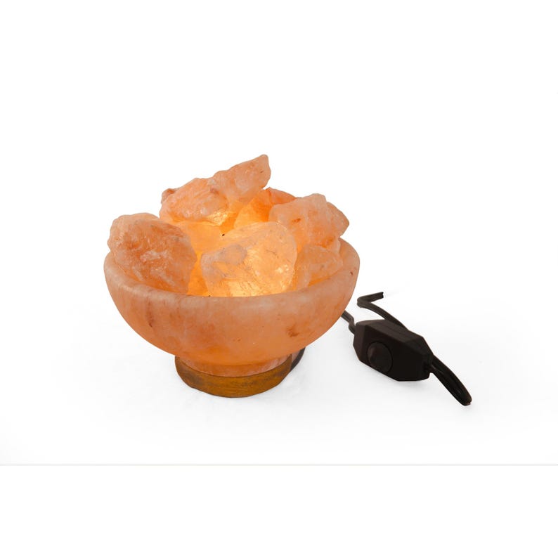 Natural Himalayan Salt Lamp With Chunks | Crystal Rock | Ambient Night ...