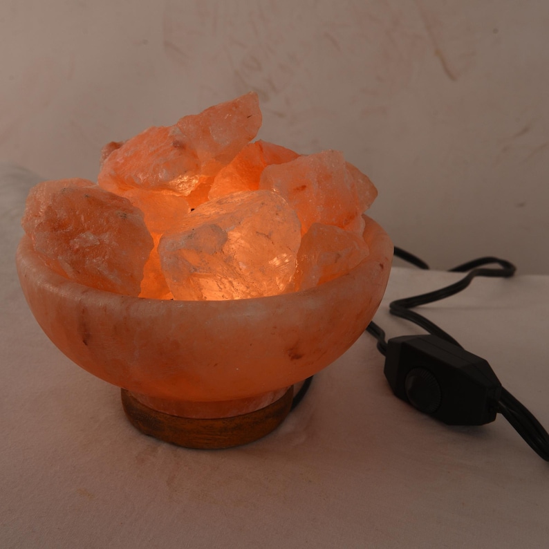 Natural Himalayan Salt Lamp With Chunks | Crystal Rock | Ambient Night ...