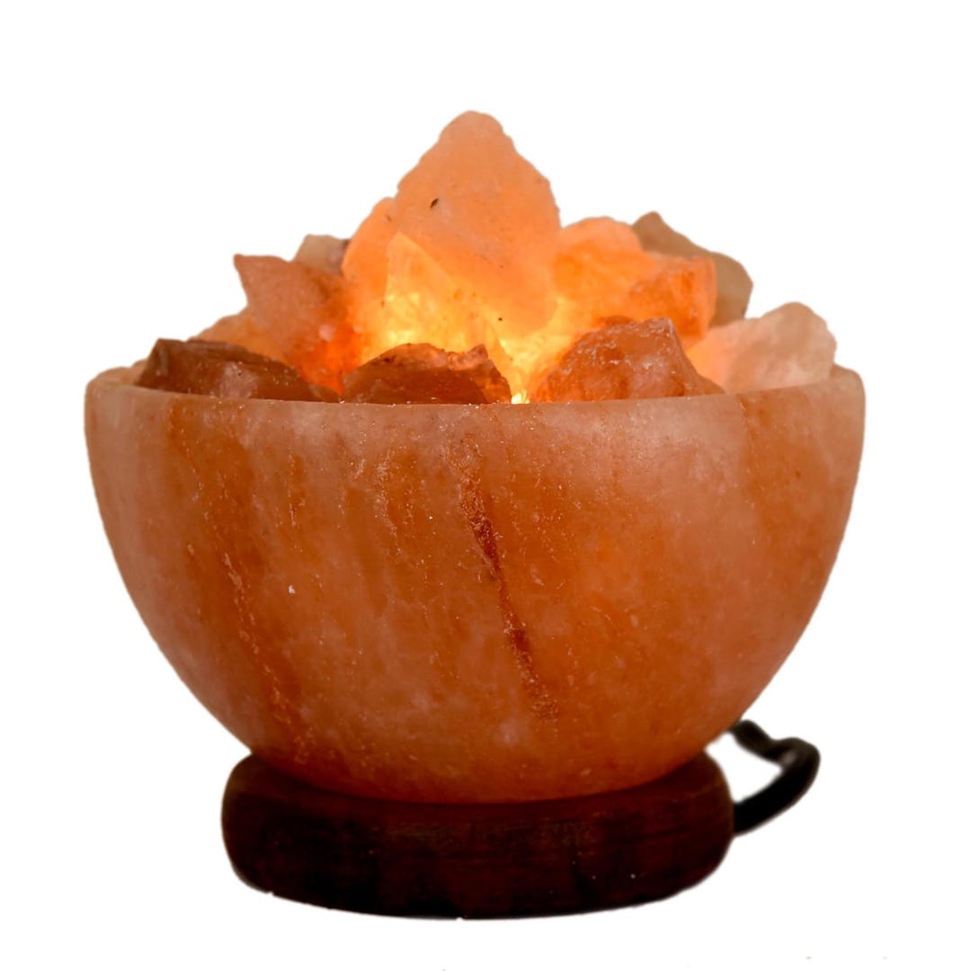 Natural Himalayan Salt Lamp With Chunks | Crystal Rock | Ambient Night ...