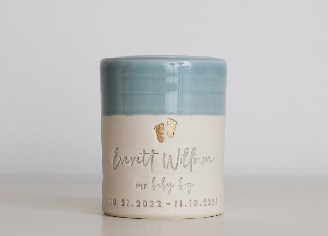 Custom Infant Urn or Custom Child Urn. Light Blue Urn Shown With ...