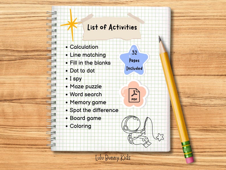 Space Adventure Activity Worksheet for Kids, Easy & Fun Homeschool ...
