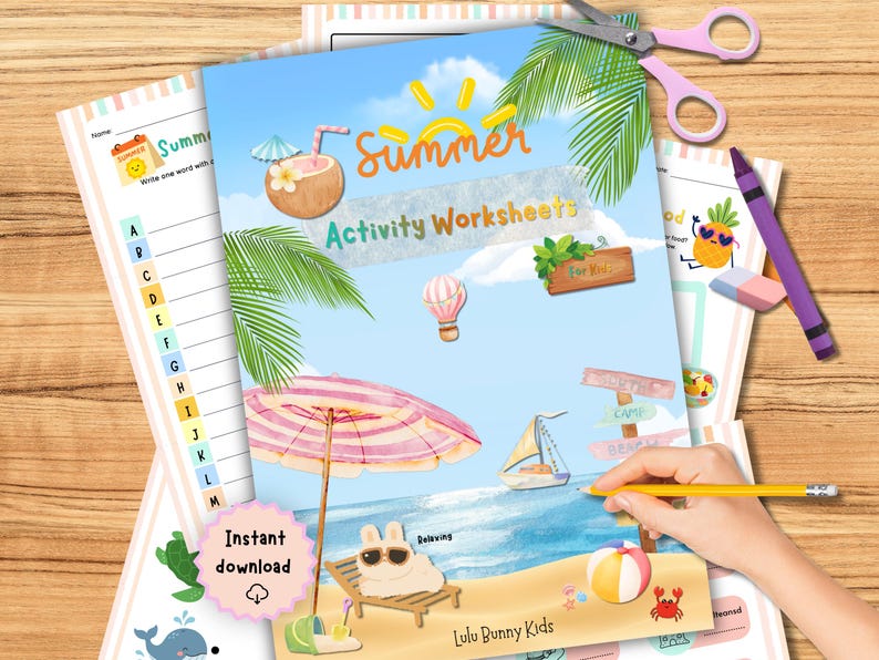 Summer Theme Activity Worksheet for Kids, Easy & Fun Homeschool ...