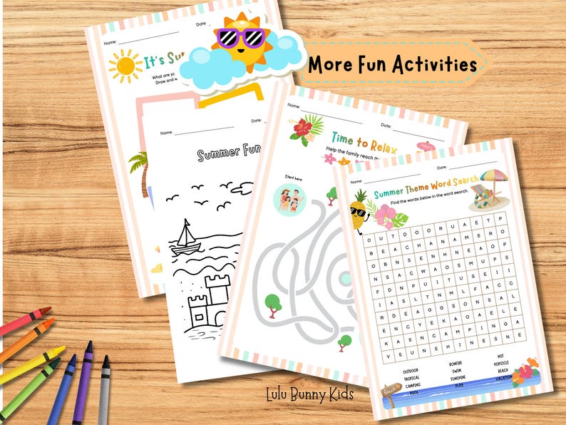 Summer Theme Activity Worksheet for Kids, Easy & Fun Homeschool ...