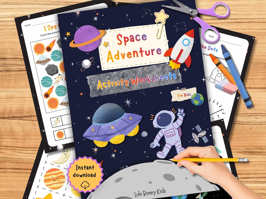 Space Adventure Activity Worksheet for Kids, Easy & Fun Homeschool ...