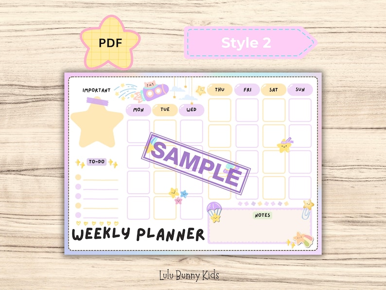 Kids Weekly Planner, Space Theme, Homeschool Daily Schedule (digital ...