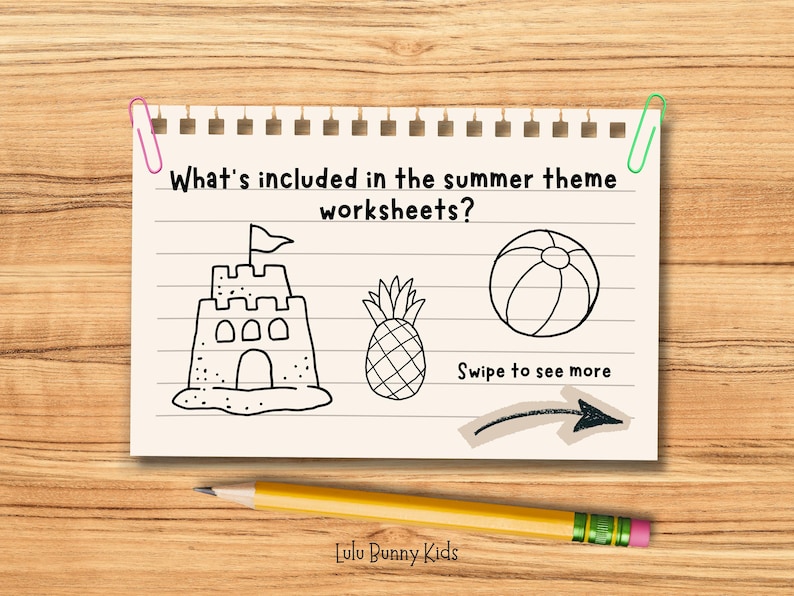 Summer Theme Activity Worksheet for Kids, Easy & Fun Homeschool ...