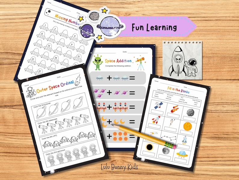 Space Adventure Activity Worksheet for Kids, Easy & Fun Homeschool ...