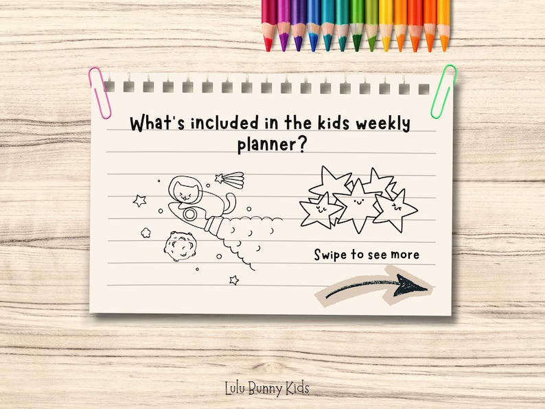 Kids Weekly Planner, Space Theme, Homeschool Daily Schedule (digital ...