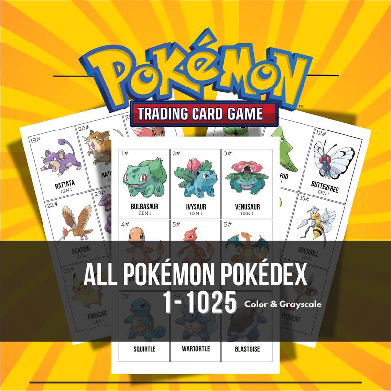Printable Pokedex - Etsy