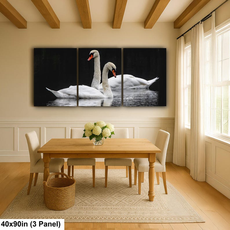 Elegant Swan Pair Photography Print: Wildlife Bird Wall Art, Nature ...