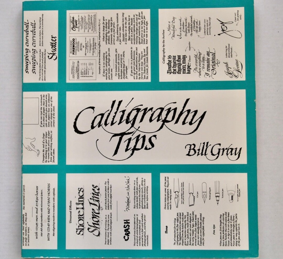 Calligraphy Tips Bill Gray 1989 Vintage Design Book Graphic Arts ...