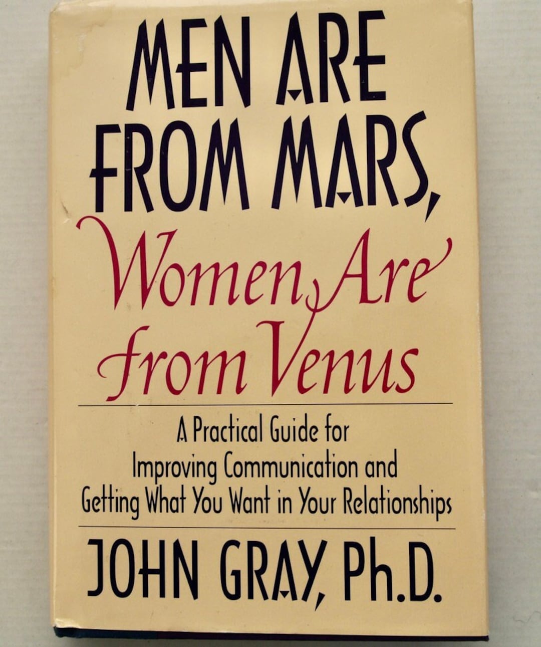 Vintage 1992 Men From Mars Women Are From Venus Book, John Gray Phd - Etsy