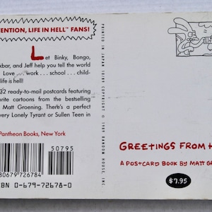 Greetings From Hell Matt Groening 1989 Vintage Postcard Book First ...