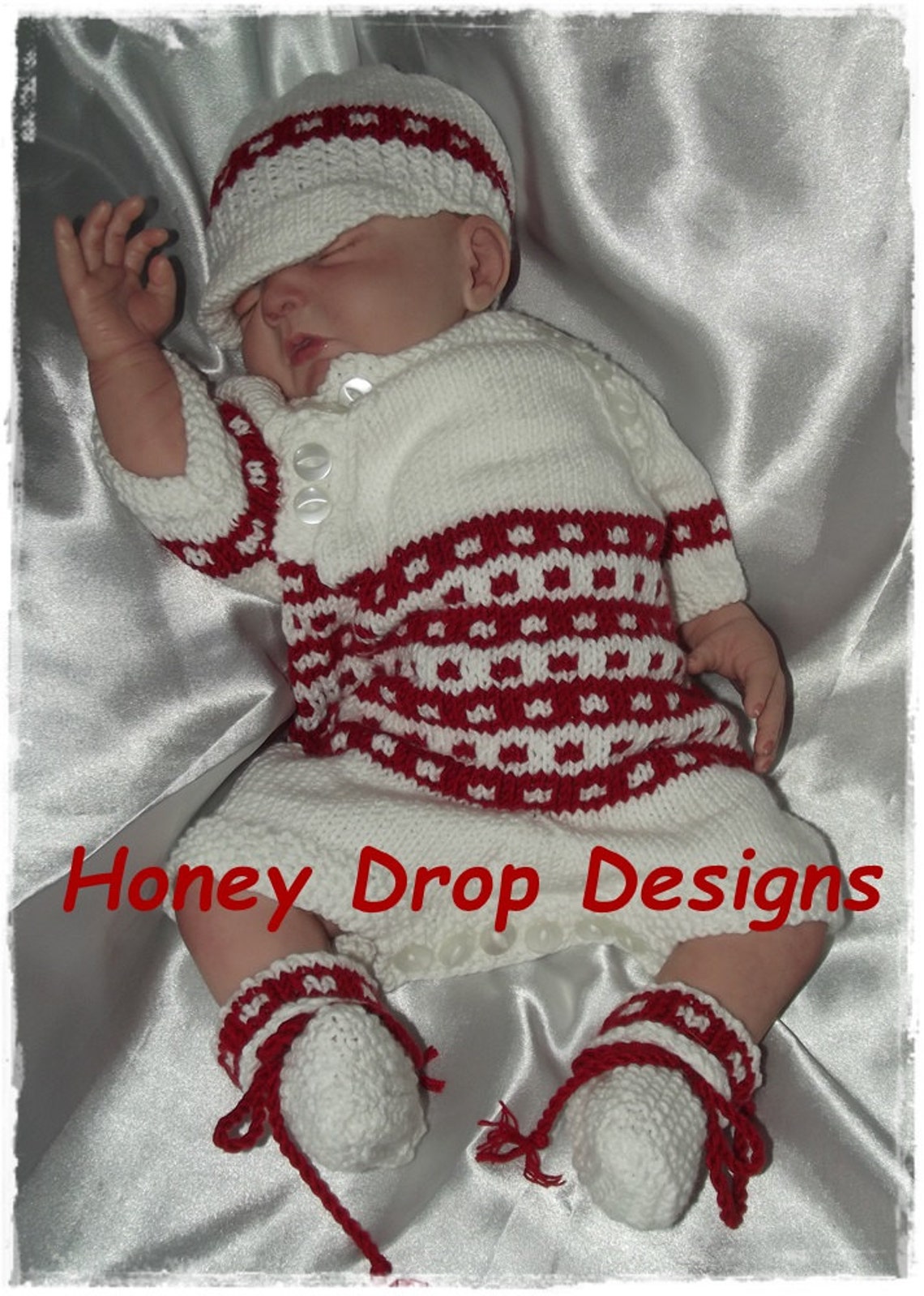 NOA Reborn Baby Knitting Pattern Matinee Set 4 Sizes Prem to 9 Months ...