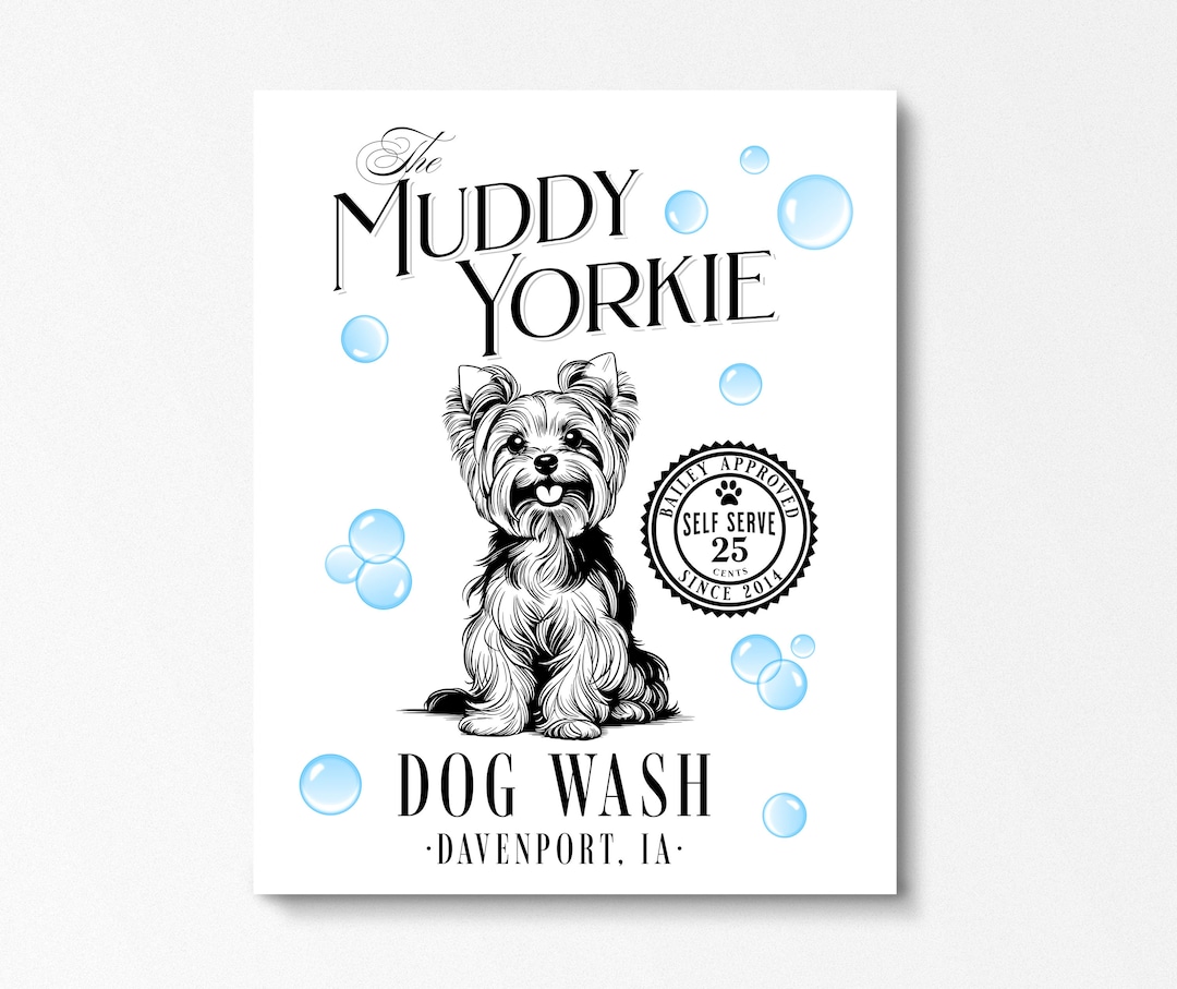 Personalized Yorkie Laundry Room Sign. Custom Yorkshire Terrier Dog ...