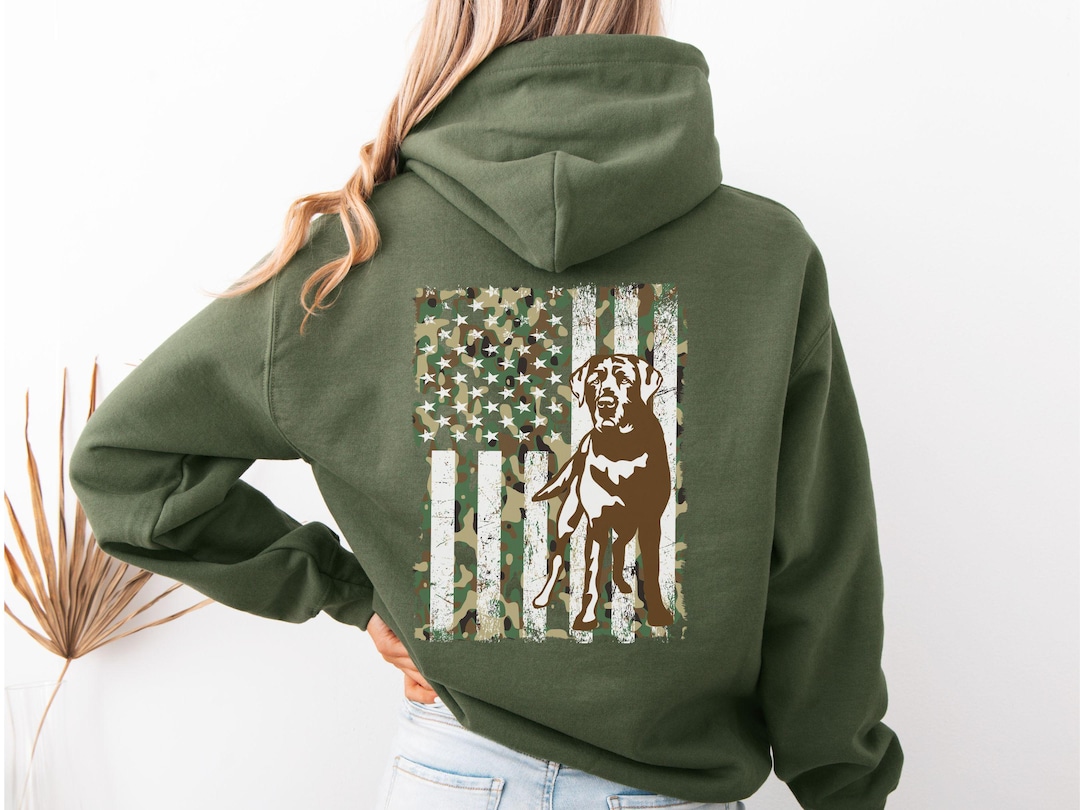 Chocolate Labrador Hoodie, Chocolate Lab Person Unisex Green Camo ...