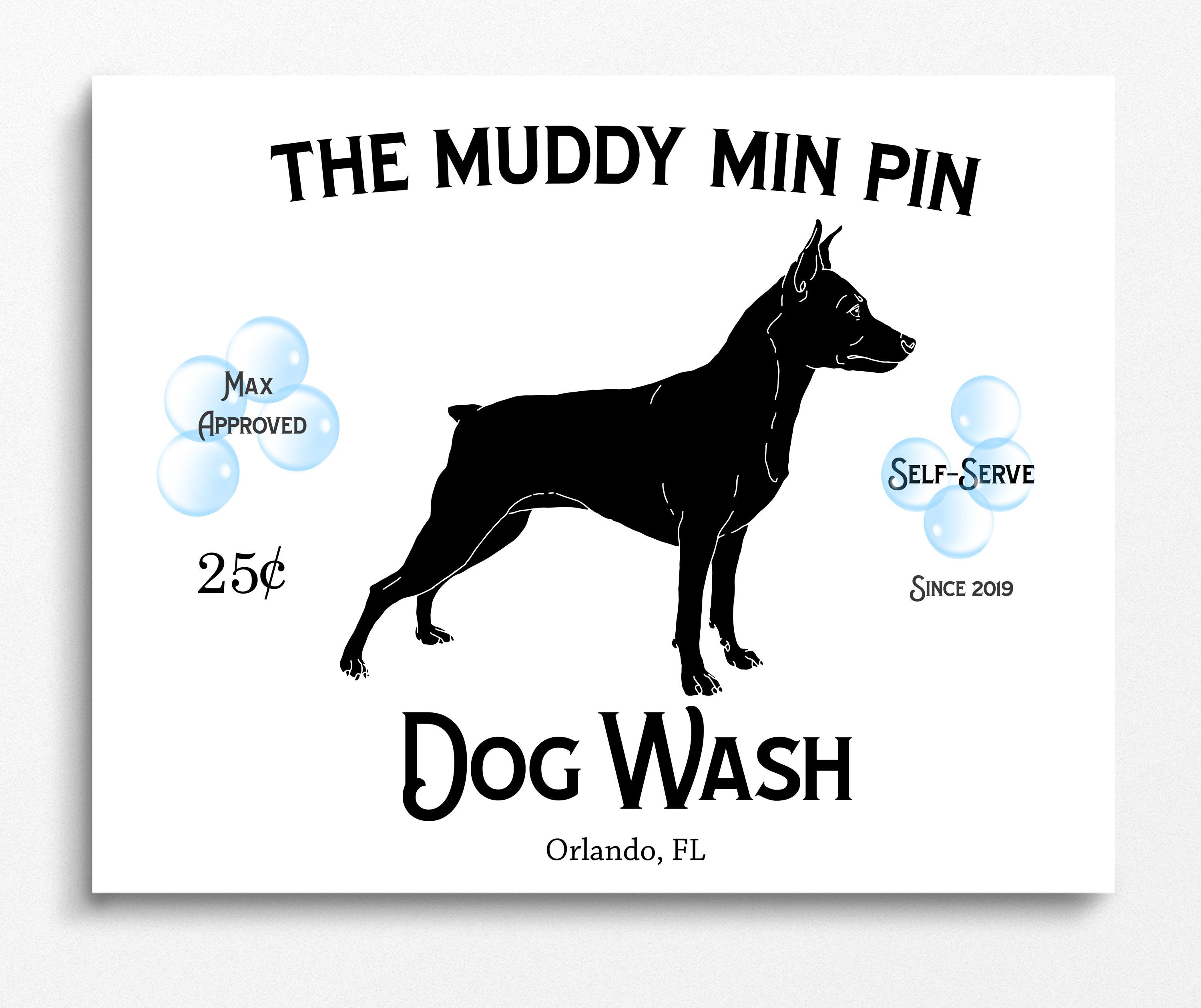Home & Living Custom Dog Mom Dog Dad bathroom decor dog art Min Pin ...