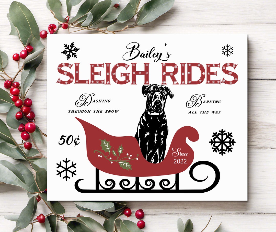 Cane Corso Christmas Art Custom Name & Date Xmas Print Choice of ...