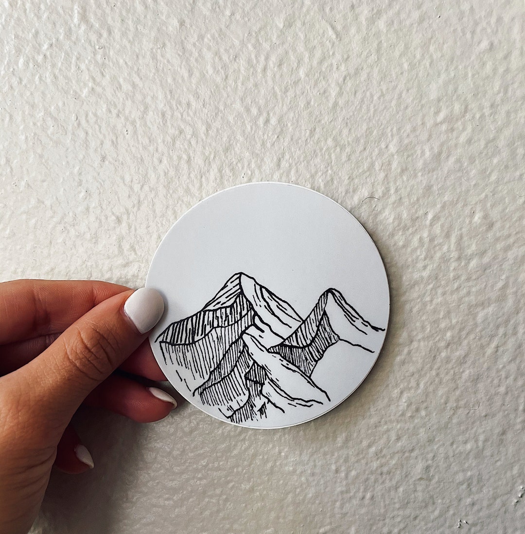 Mountain Line Art Sticker - Etsy