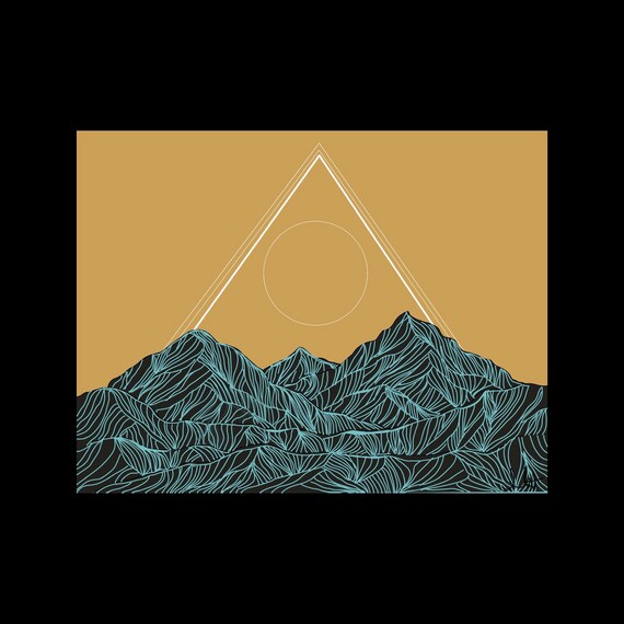 Mountain Line Art | Etsy