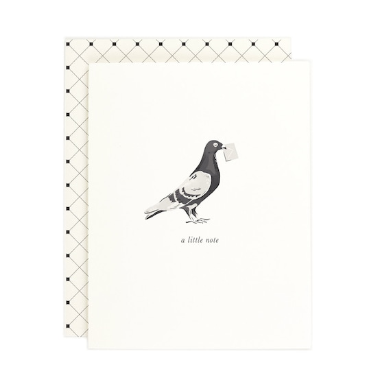 A Little Note Carrier Pigeon Greeting Card - Etsy
