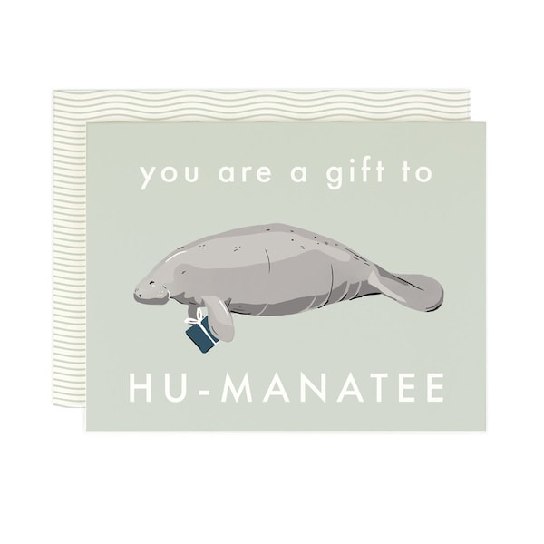 Manatee Card - Etsy
