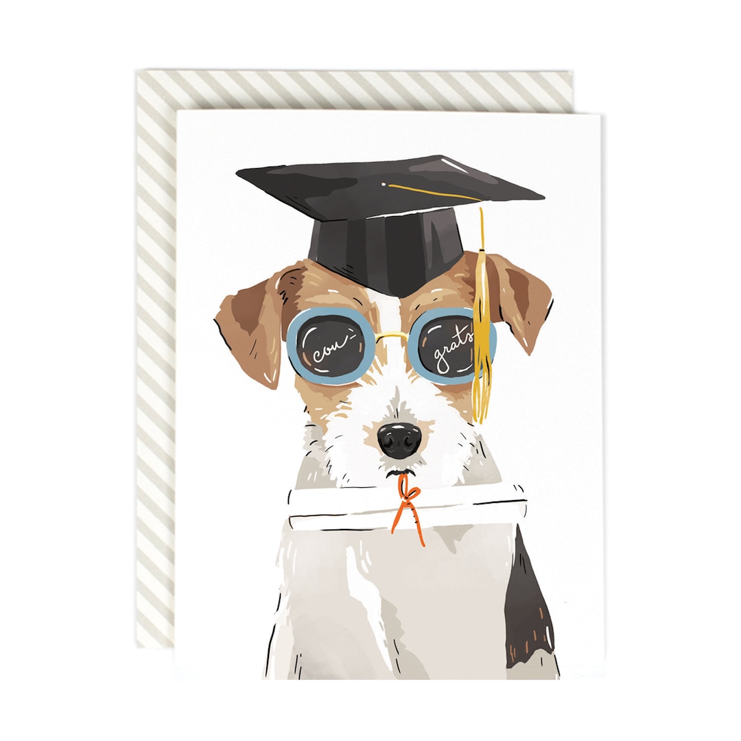 Bright Future- Graduation Dog Card - Etsy