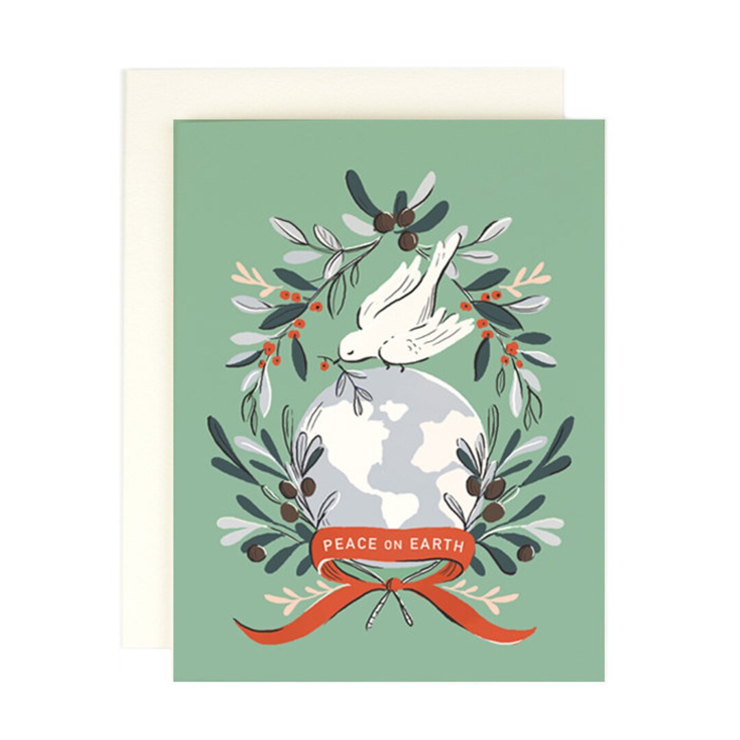 Peace On Earth 2 Christmas Card Etsy Peace On Earth 2 Christmas Card Etsy