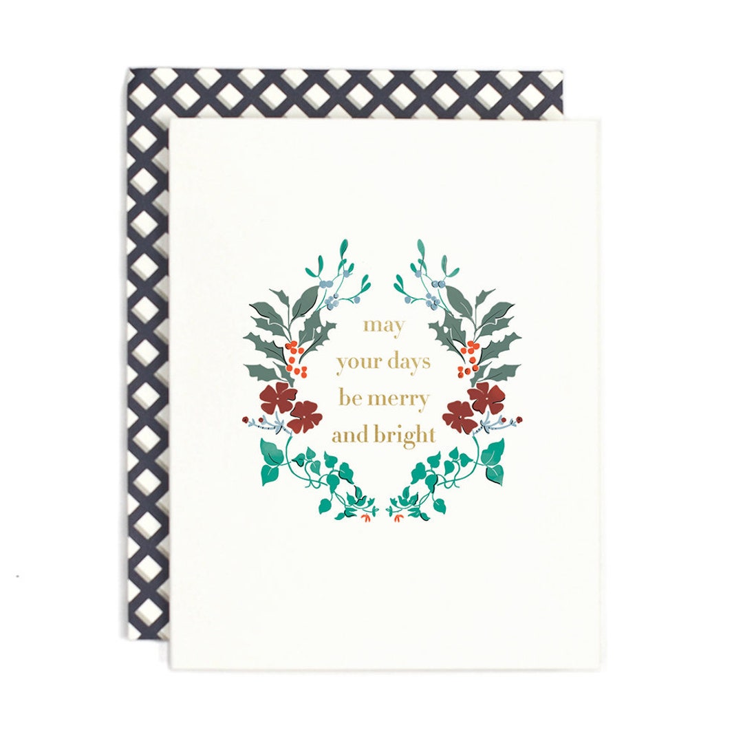 May Your Days Be Merry and Bright - Holiday Card - Etsy