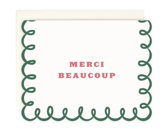 Merci Beaucoup French Thank You Greeting Card - Etsy