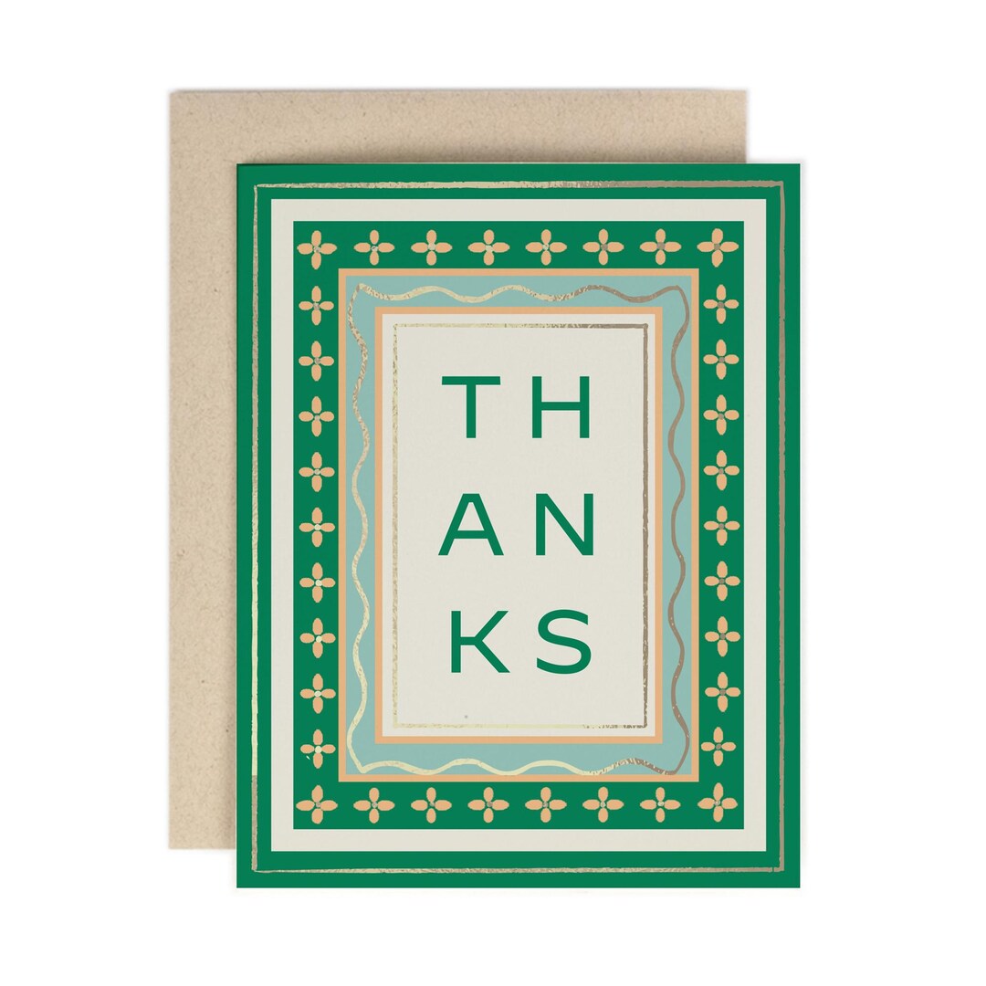 Thanks Framed Thank You Card - Etsy