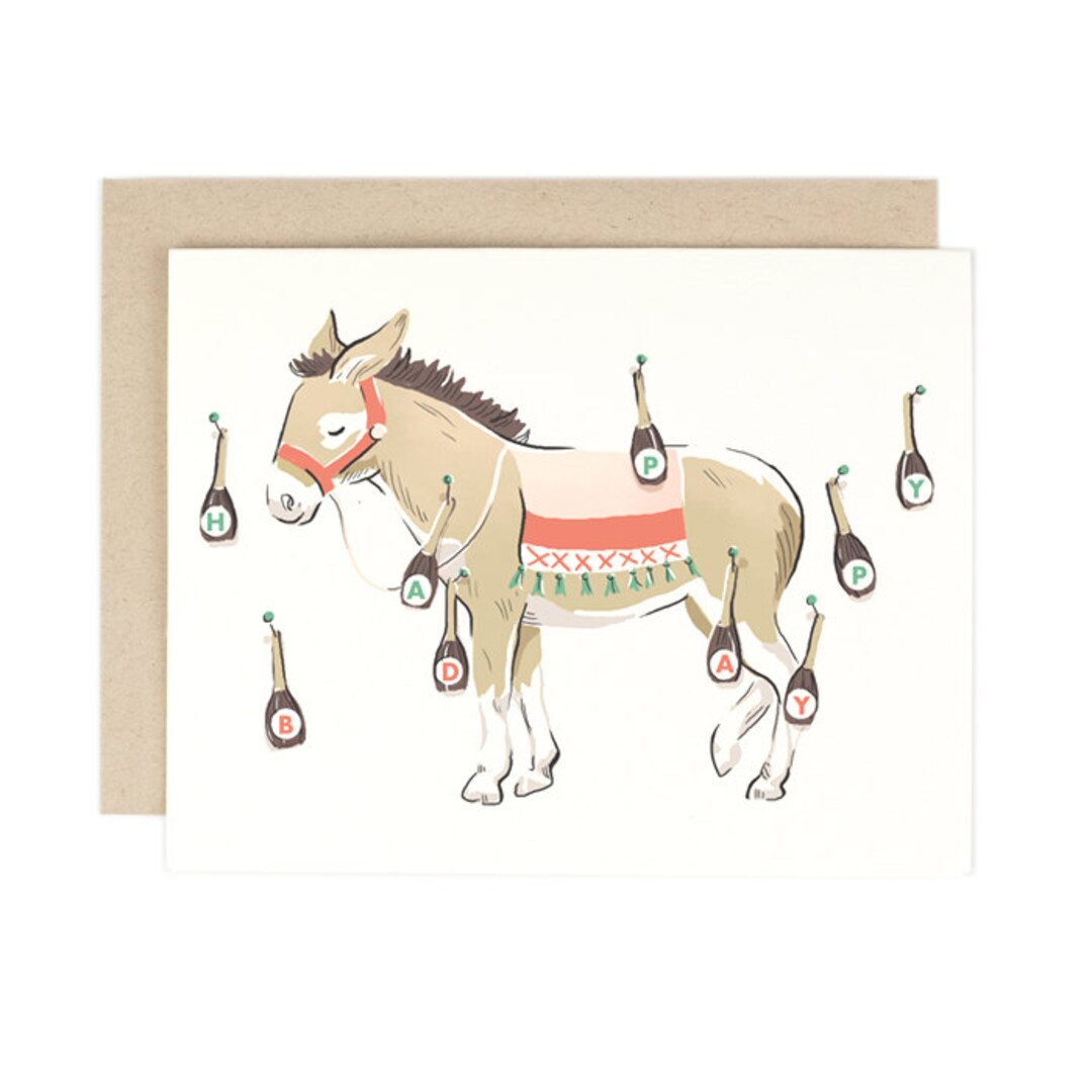 Pin the Tail Birthday Card - Etsy