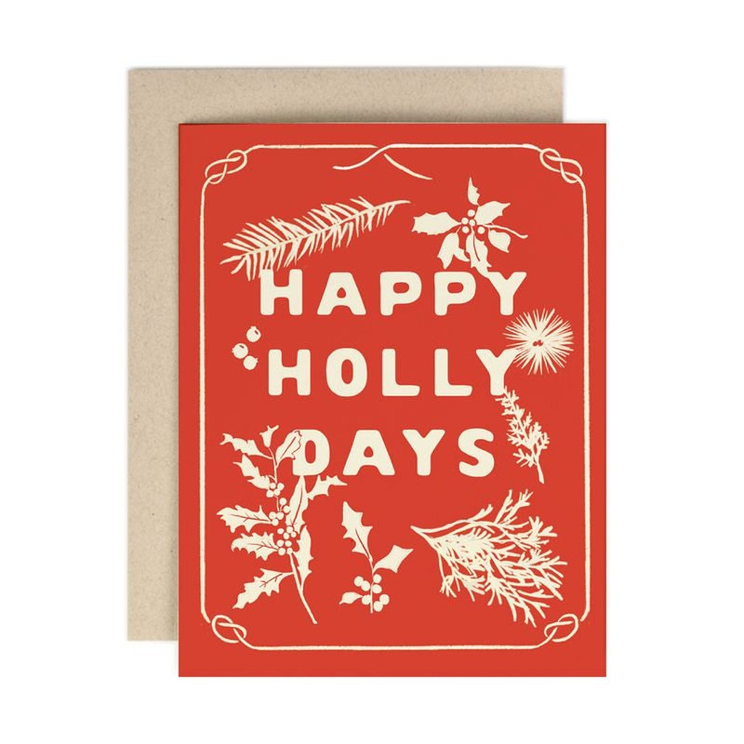 Holly Days - Holiday Card - Etsy