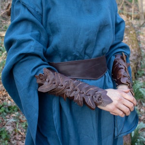 Woodland Leaf Bracers, Elven Soft Leather Arm Guards, Elf Fairy Pixie ...