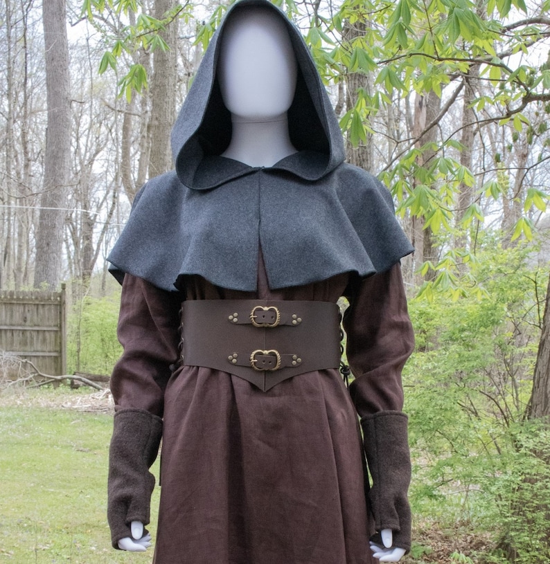 Wool Medieval Hood Capelet With Quarter Slits Renaissance - Etsy