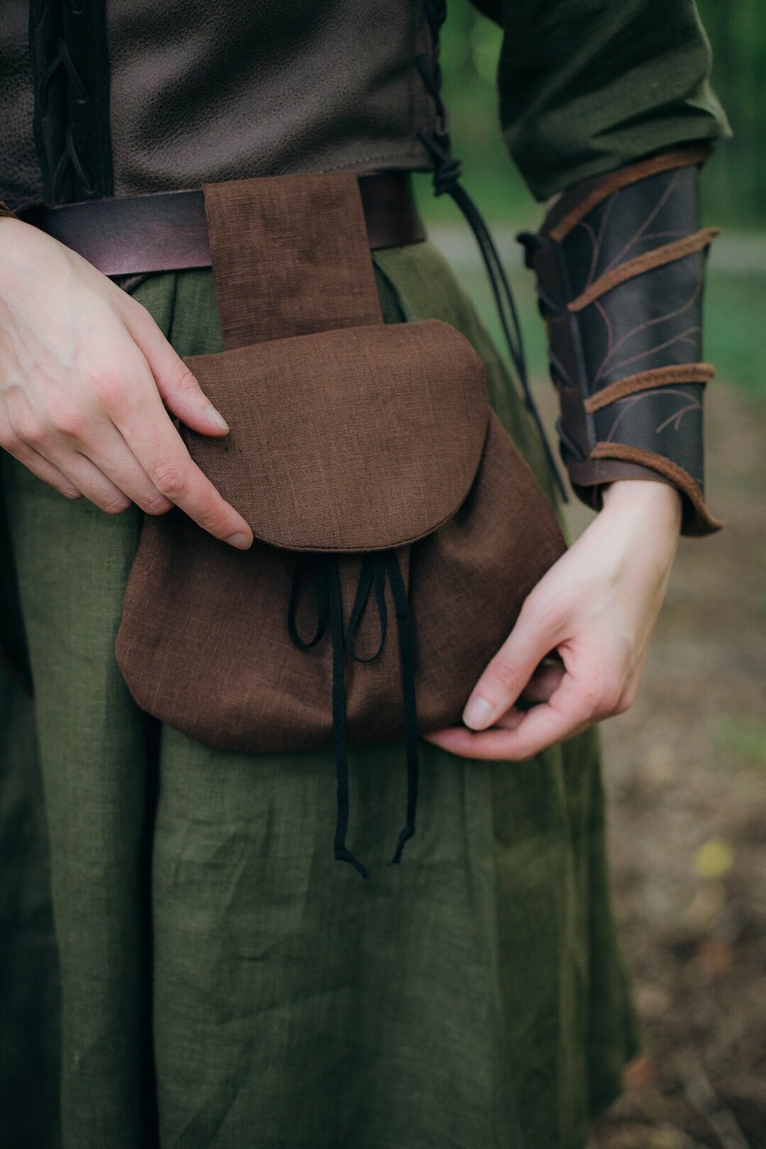 Medieval Belt Bag, Sporran Drawstring, Fantasy Renaissance Hip Pouch ...