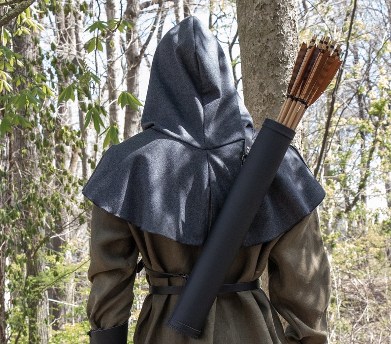 Wool Medieval Hood Capelet With Quarter Slits Renaissance - Etsy