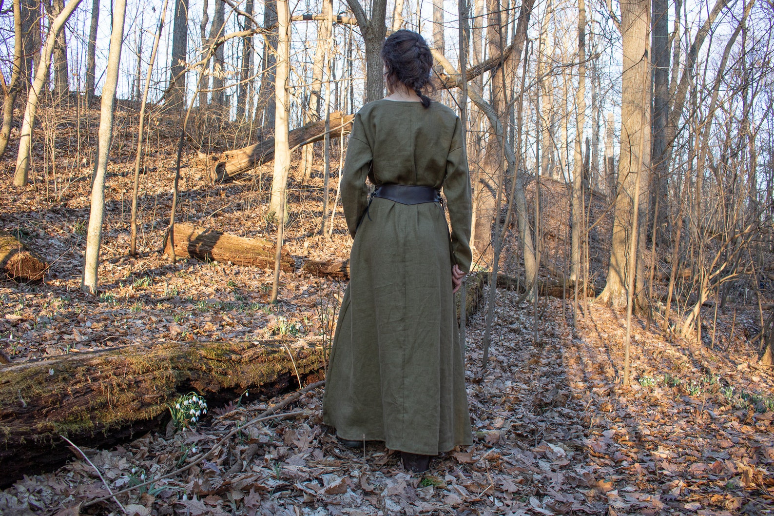 Viking Linen Dress, Serk, Medieval, Long Sleeve /P/ (LB) - Etsy