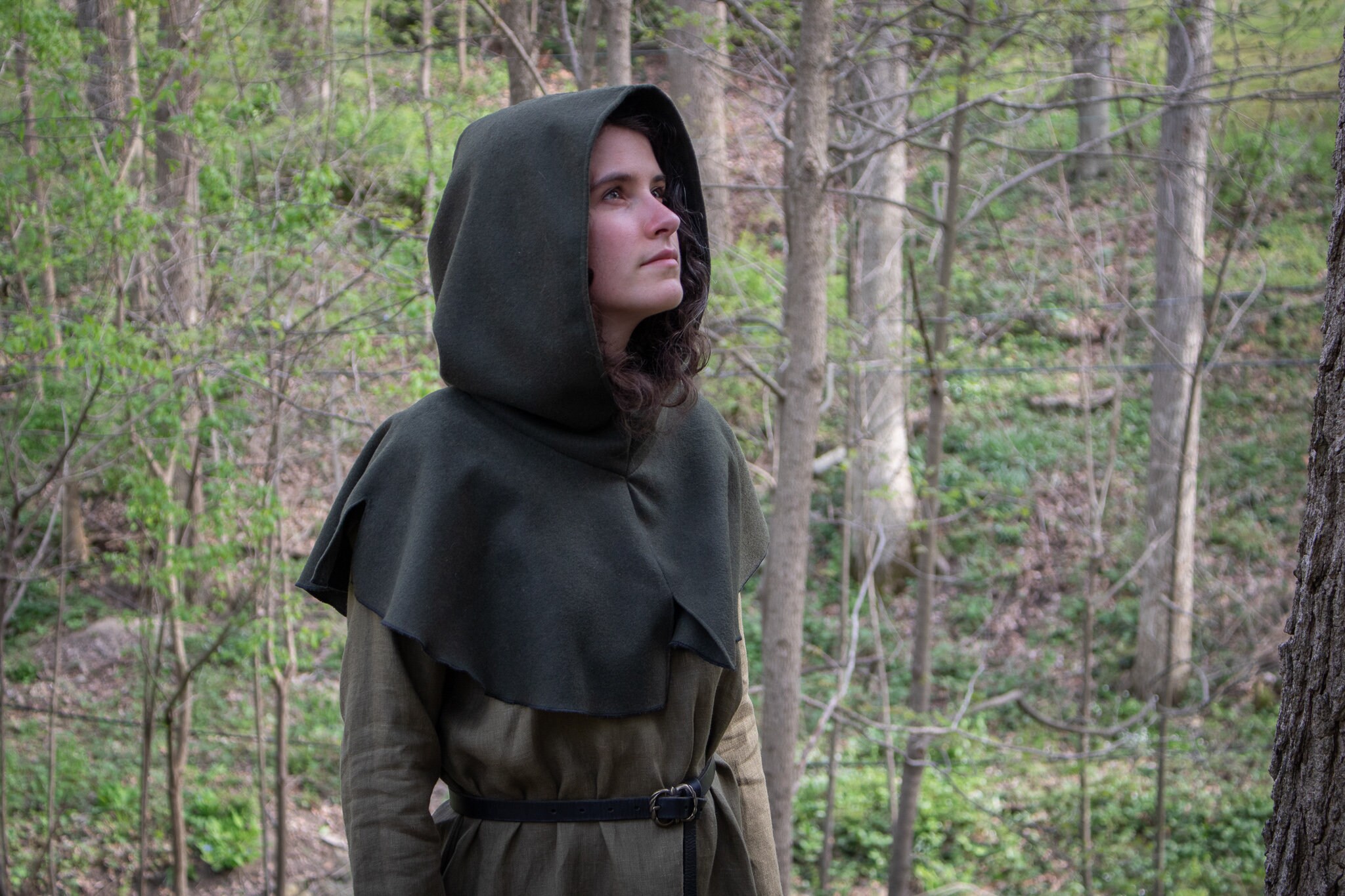 Wool Medieval Hood Capelet With Quarter Slits Renaissance | Etsy